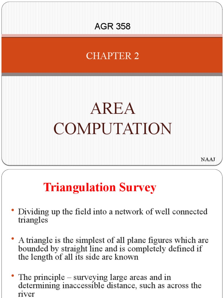 Area Computation Techniques in Surveying | PDF | Area | Triangle