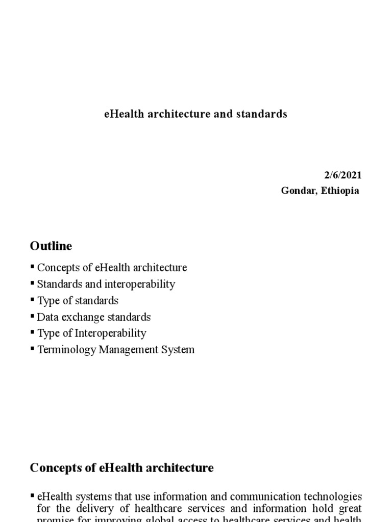 EHealth Architecture and Standards | PDF | Interoperability ...