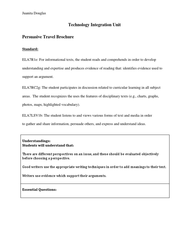 Persuasive Travel Brochure Revised Edition 1 | PDF | Persuasion ...