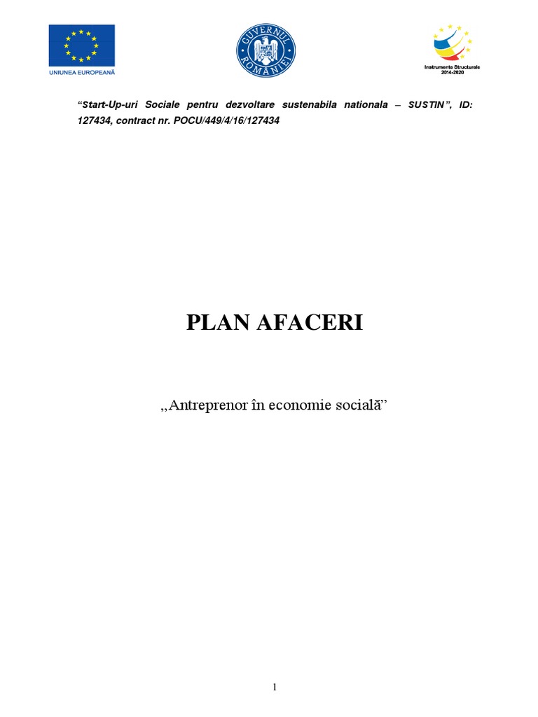 Model Plan Afaceri Atestat Antreprenor | PDF