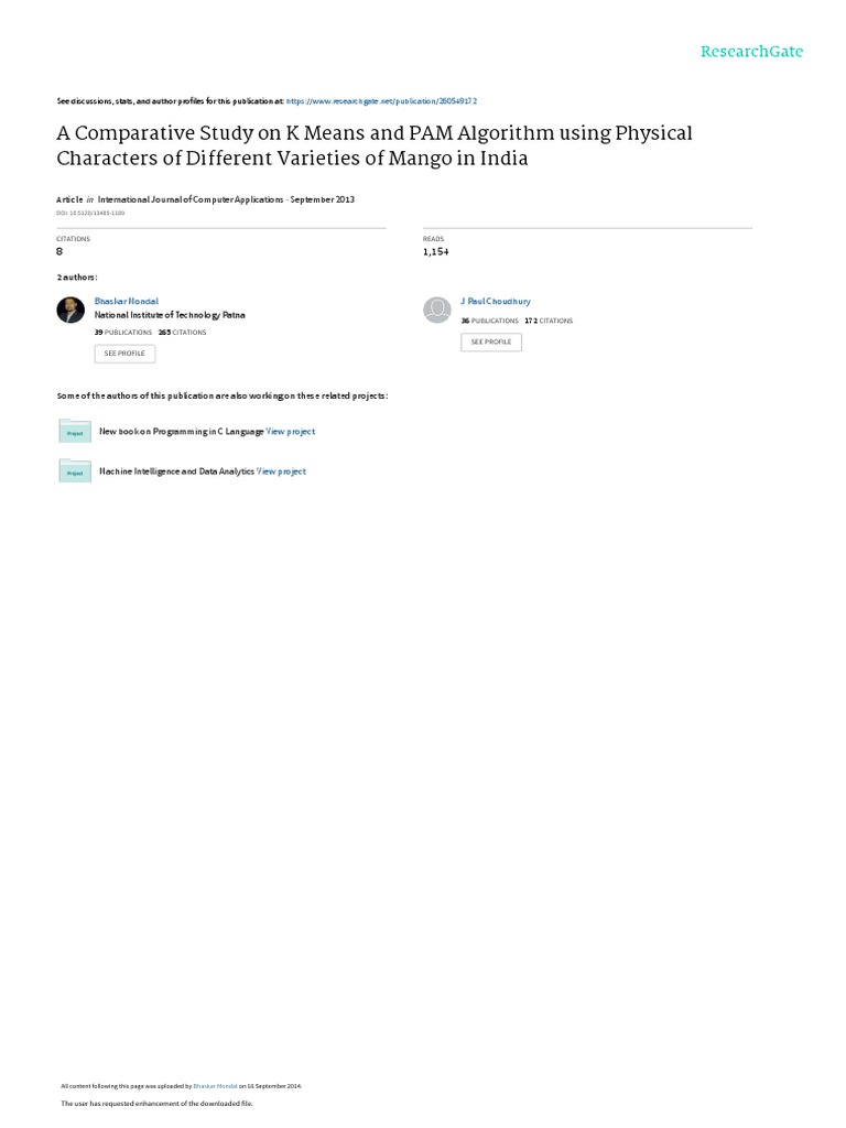 Comparative Study On KMeans and PAM Algorithm | PDF | Cluster Analysis ...