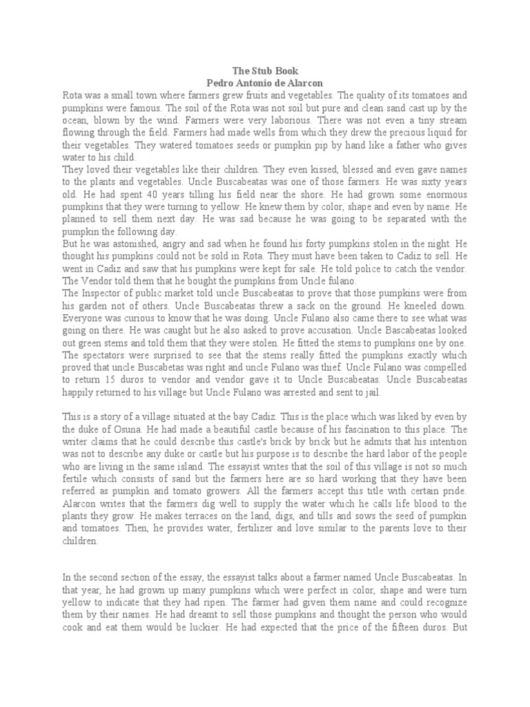 The Stub Book Pedro Antonio de Alarcon | PDF | Tomato | Agriculture