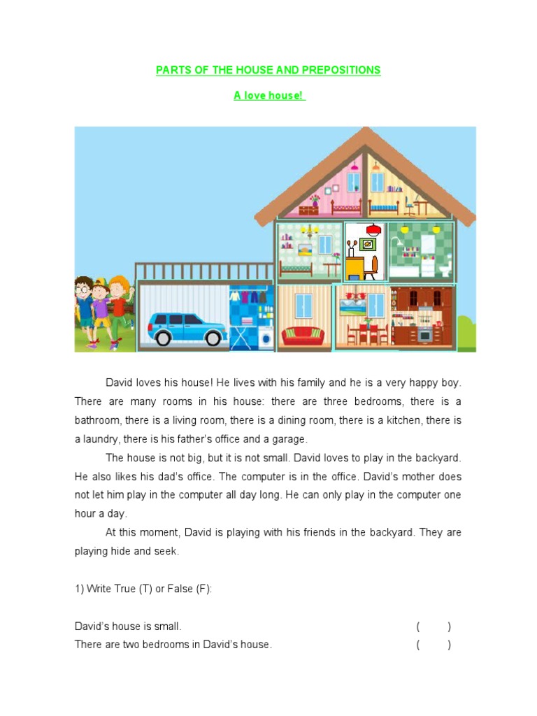 Parts of A House + Prepositions | PDF | Home & Garden