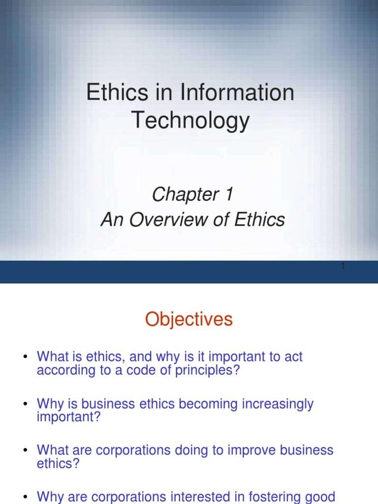 Ethics in Information Technology: An Overview of Ethics | PDF ...