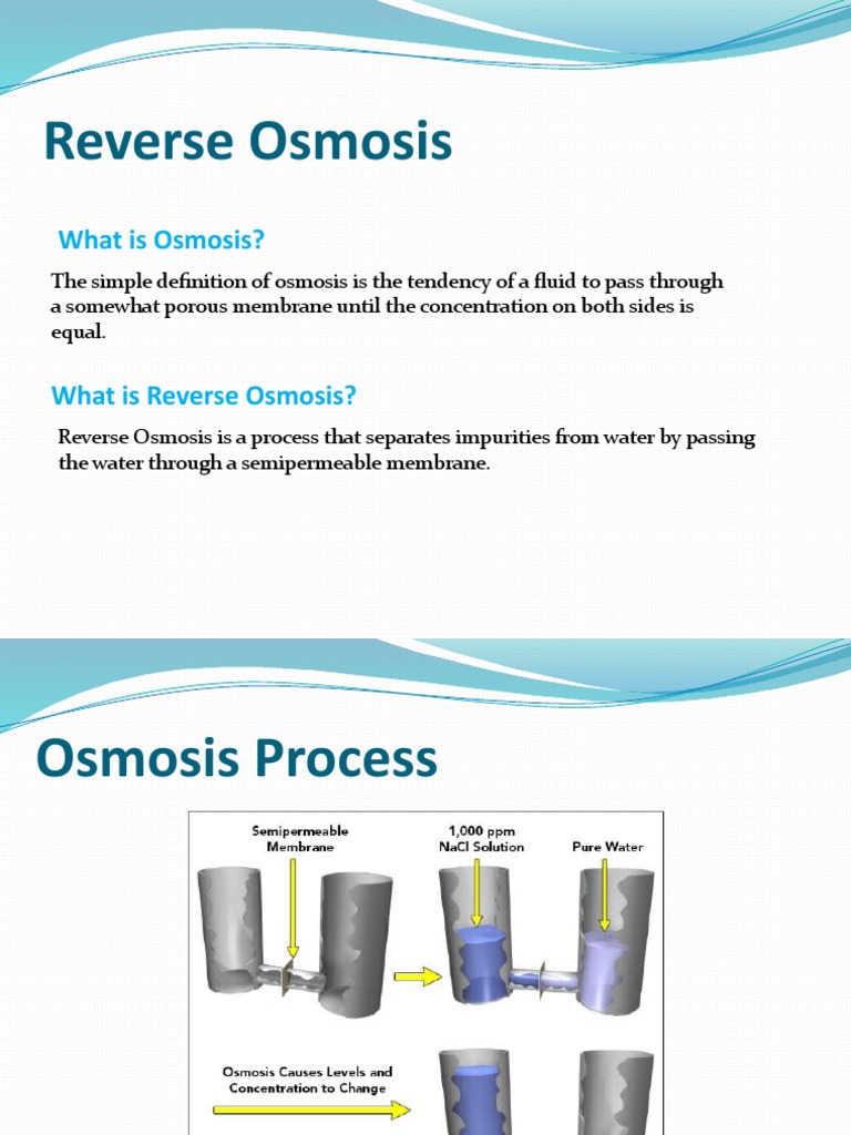 Reverse Osmosis | PDF | Water Purification | Osmosis