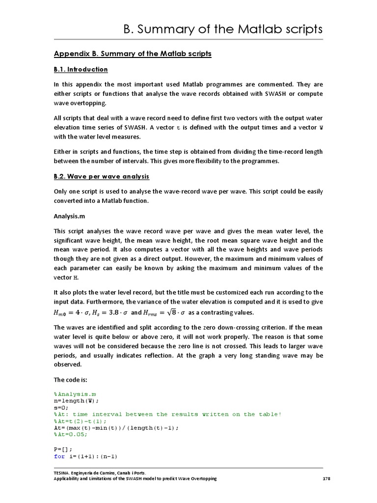 Appendix B. Summary of The Matlab Scripts - 2 | PDF | Spectral Density ...