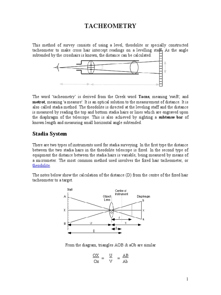 Tacheometry Final | PDF | Surveying | Metrology