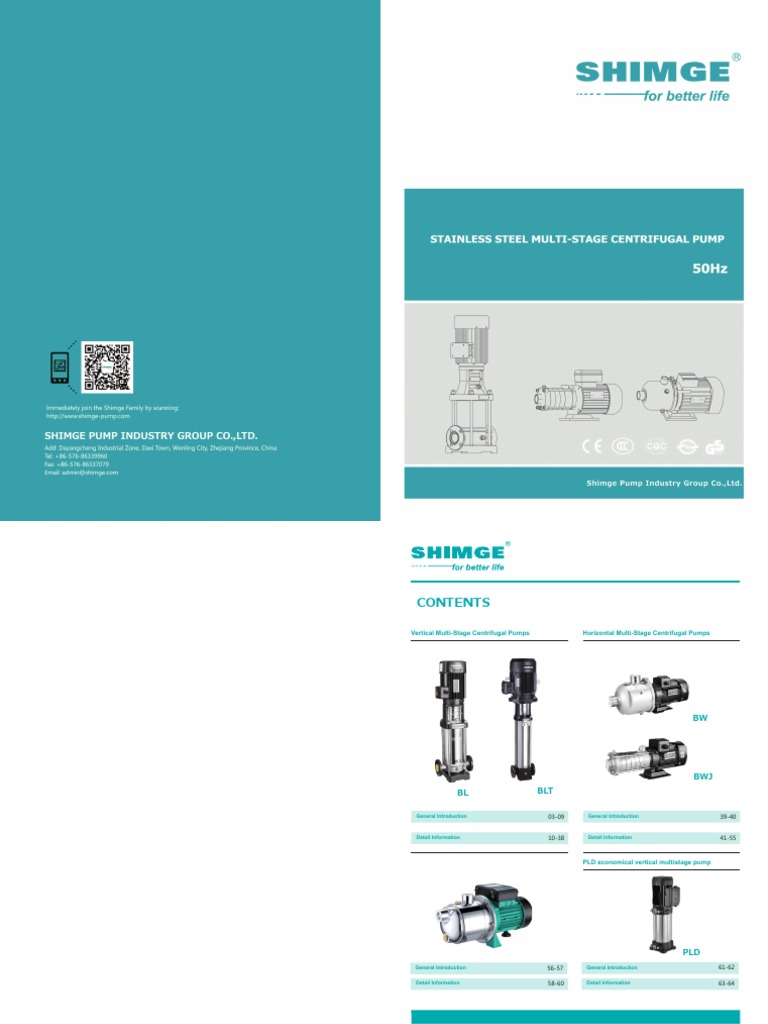 Brosur SHIMGE | PDF | Pump | Gases