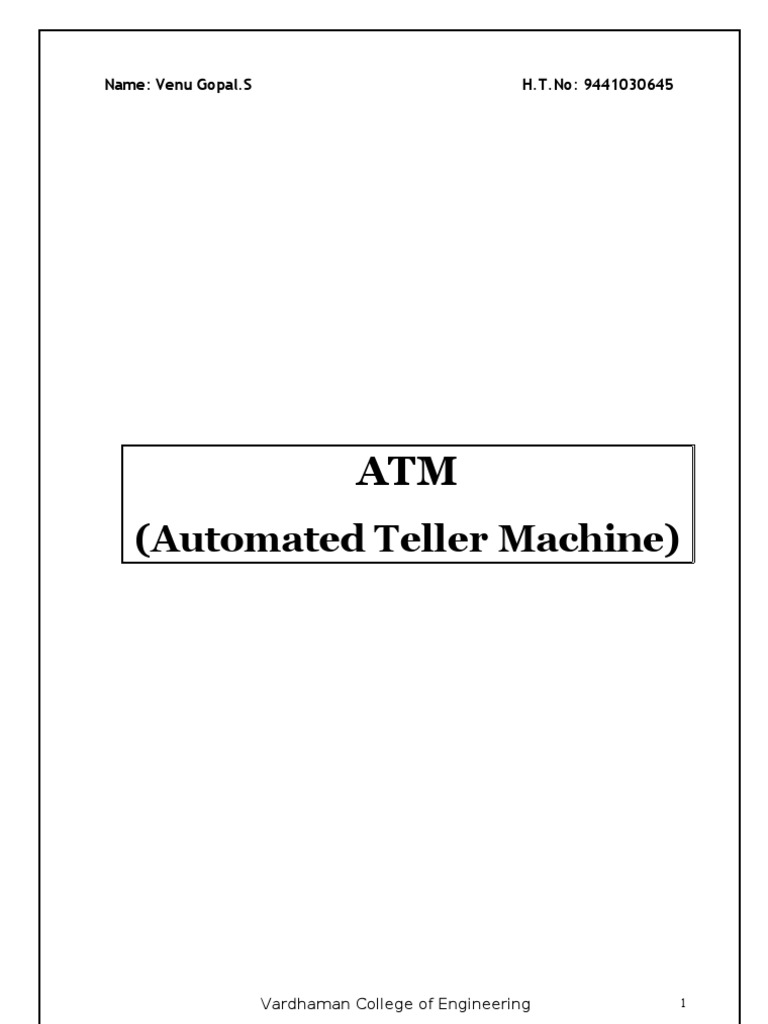 ATM (Automated Teller Machine) | Download Free PDF | Automated Teller Machine | Personal ...