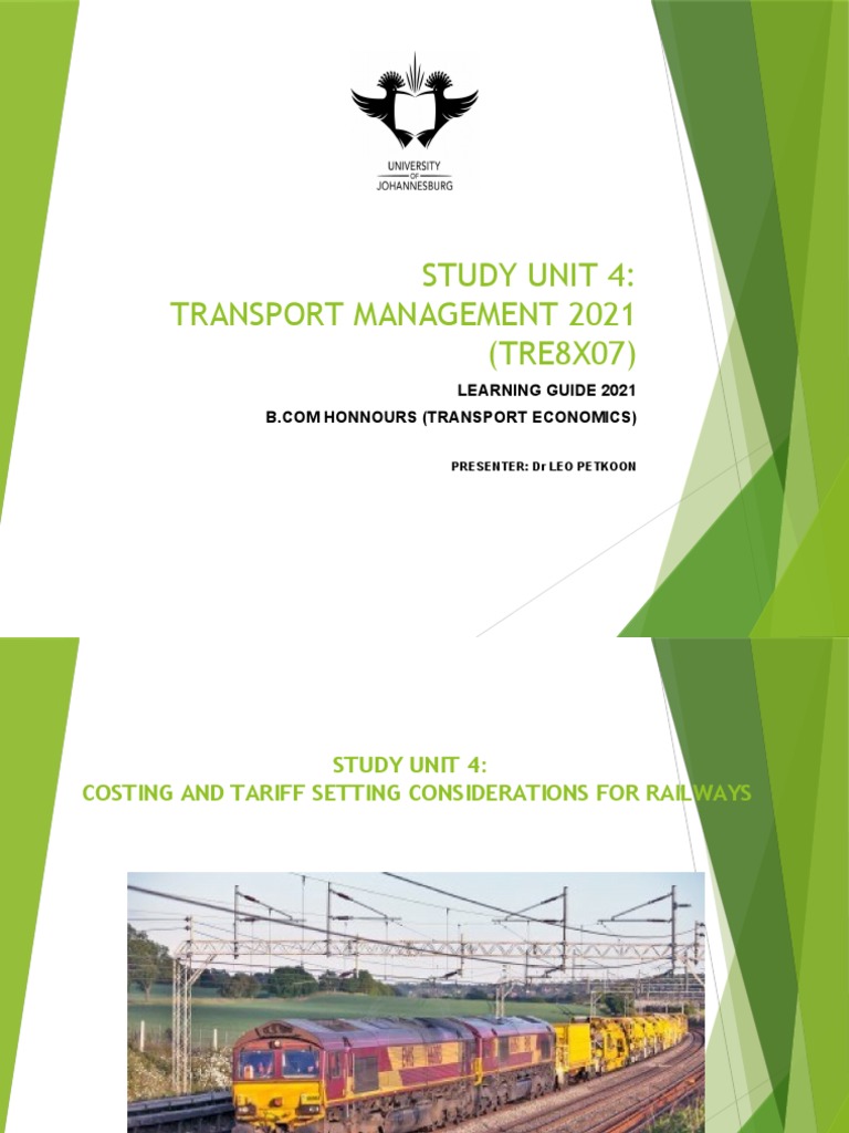 Study Unit 4: Transport Management 2021 (TRE8X07) : Learning Guide 2021 ...