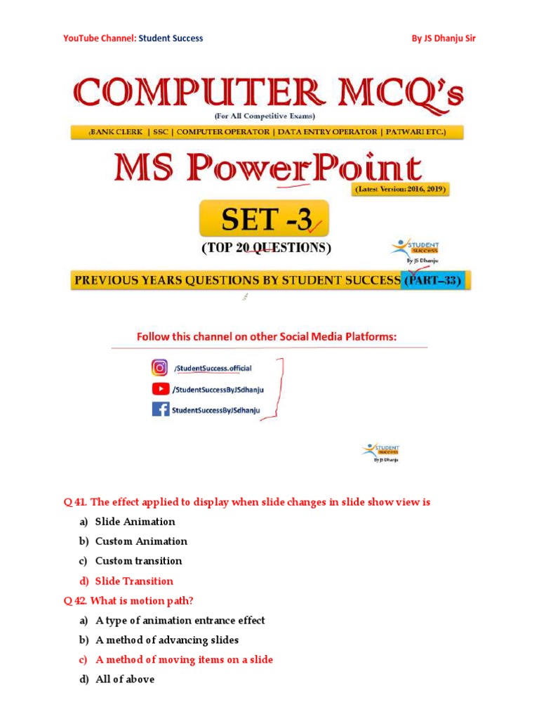 Powerpoint Set 3 Js Dhanju Sir Download Free Pdf Microsoft Power Point Computing