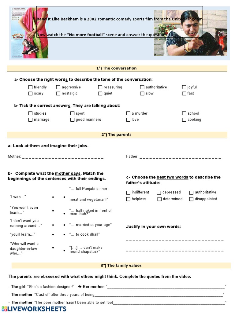 Now Watch The "No More Football" Scene and Answer The Questions ! | PDF