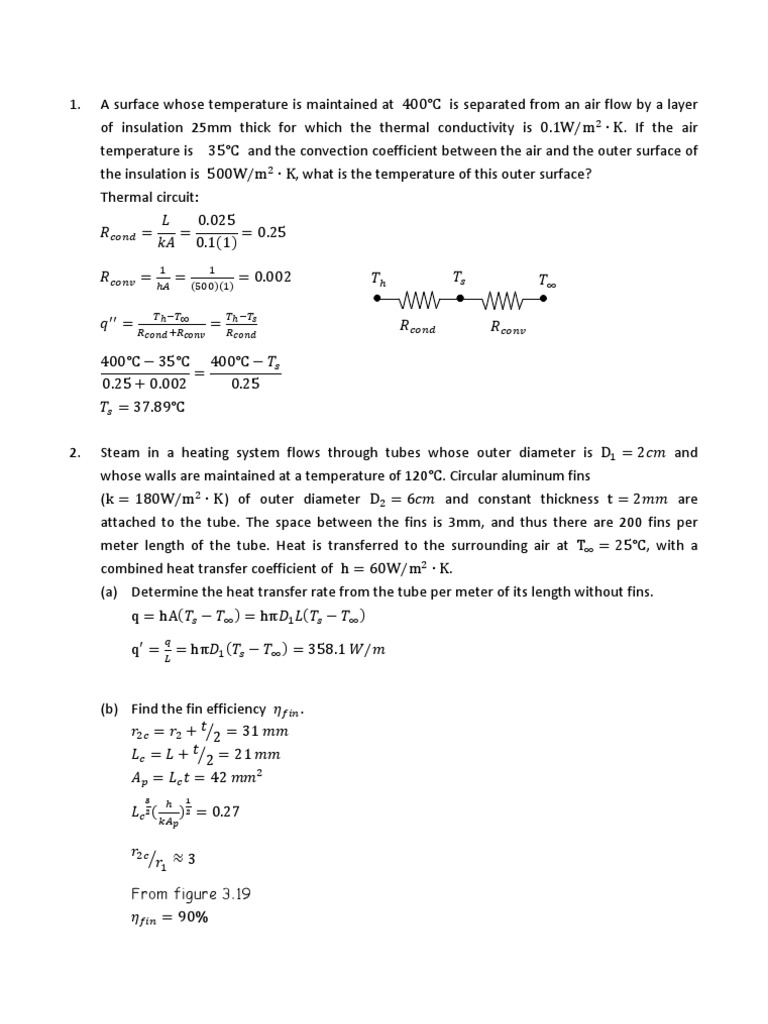 期中考answer | PDF | Heat Transfer | Heat