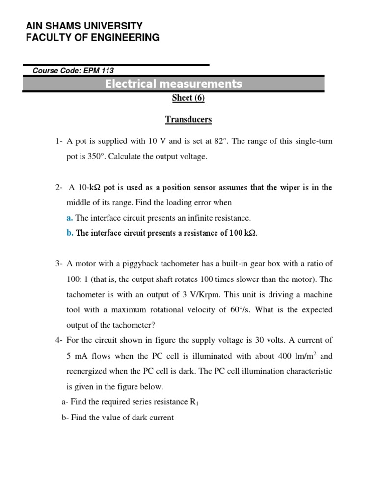 Worksheet On Transducers | PDF | Teaching Methods & Materials | Science ...