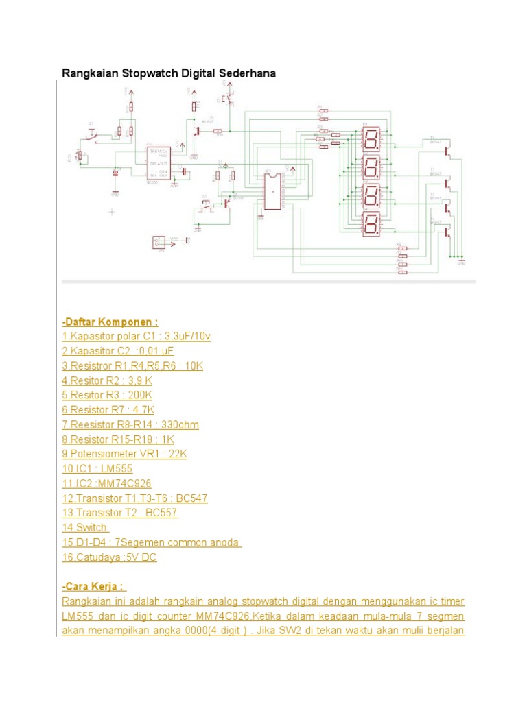 Rangkaian Stopwatch Digital Sederhana | PDF