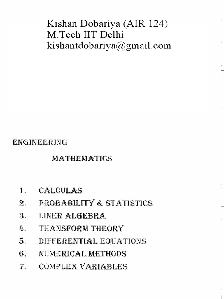 Engineering Mathematics | PDF
