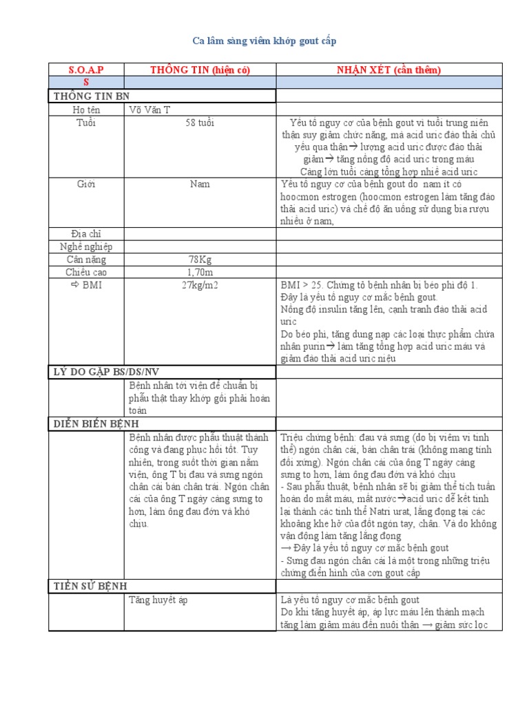 Các CA Lâm Sàng TH C Hành DLS2 | PDF