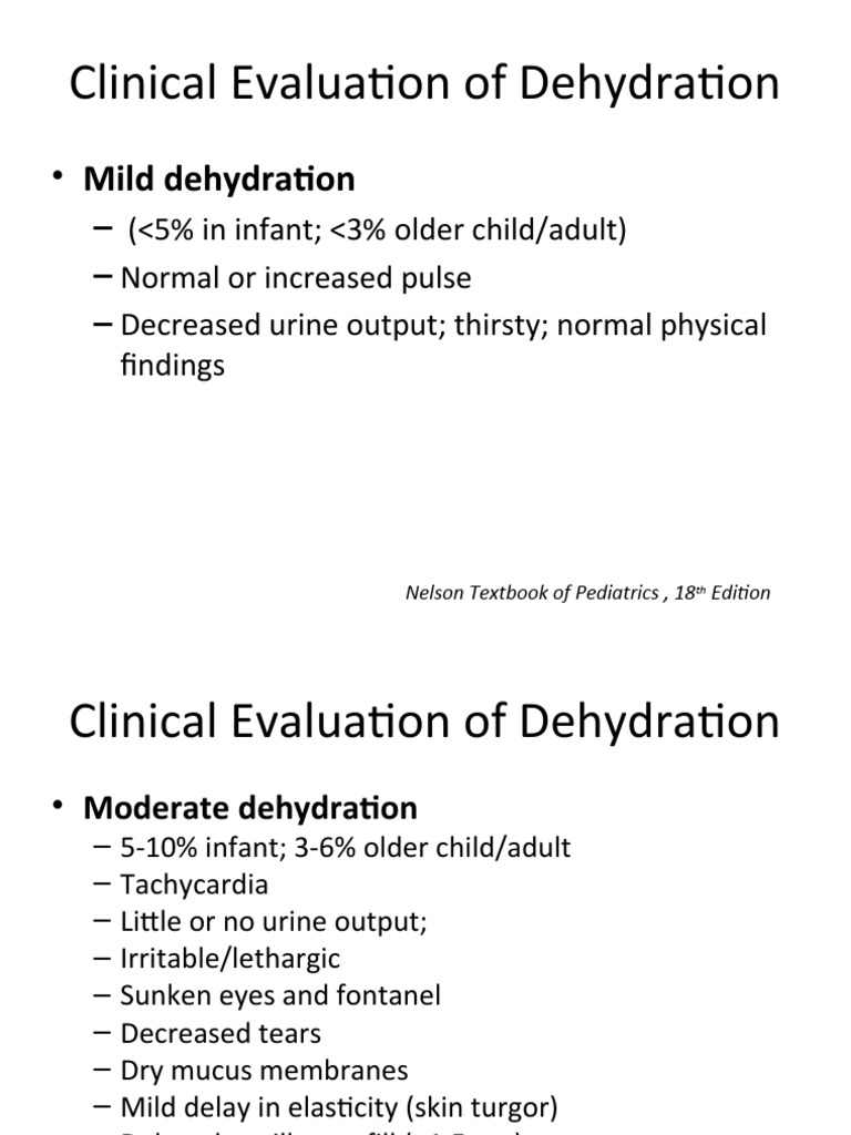 Pediatric Dehydration Assessment Guide | PDF | Wellness