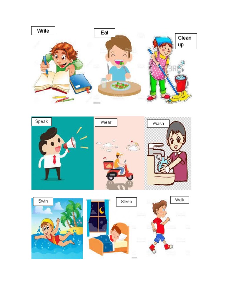 Clean Up Eat Write: Wash Wear Speak | PDF