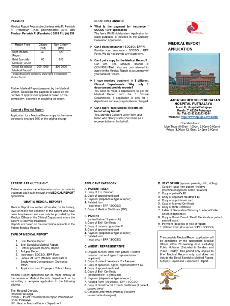 Medical Report Application: Jabatan Rekod Perubatan Hospital Putrajaya ...