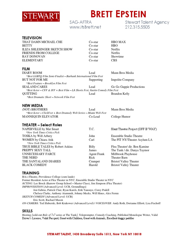 Stewart Resume | Download Free PDF | Entertainment | Performing Arts