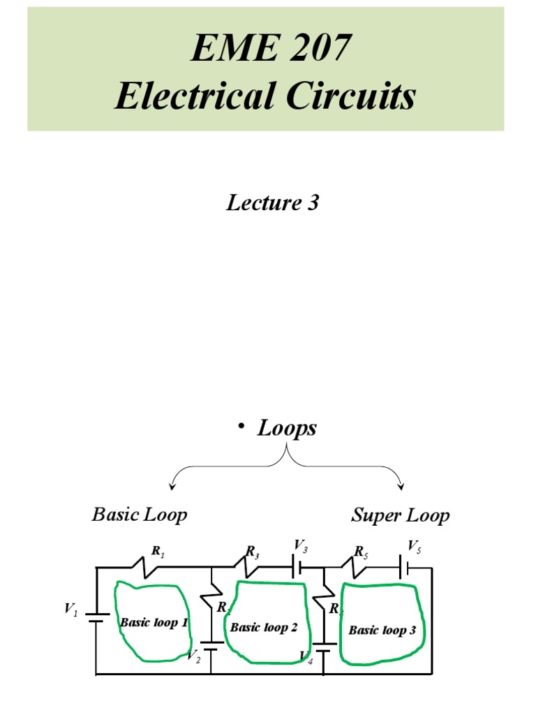 EME 207 Electrical Circuits Loop Currents | PDF | Visual Cortex ...