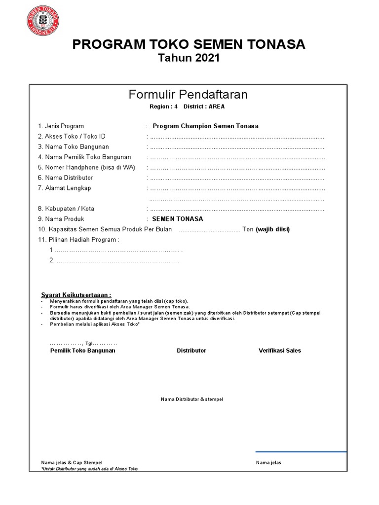 Form Kepesertaan Program Upfront - ST - 2021 | PDF