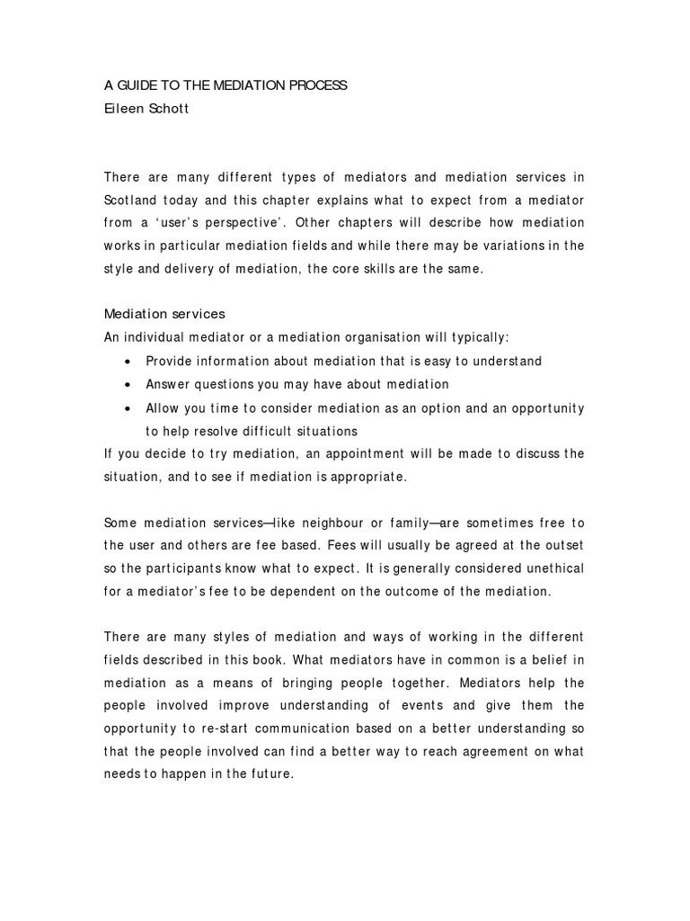A Guide To The Mediation Process | PDF | Mediation | Human Nature