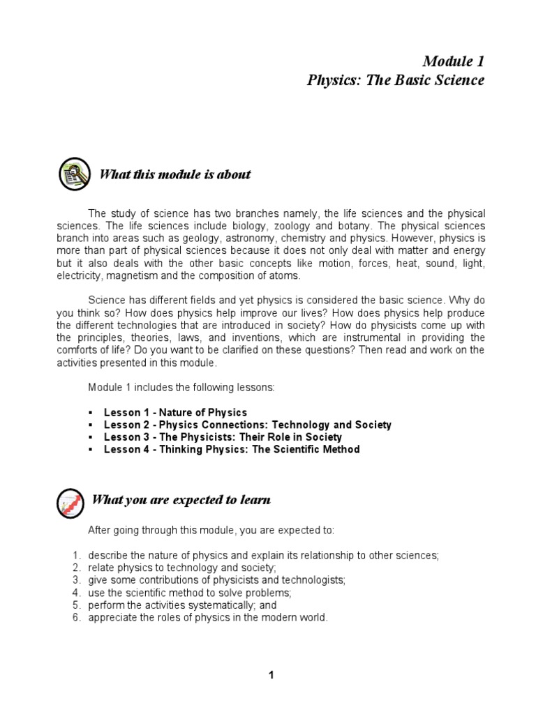 Module 1 Physics Basic Science Pdf Science Physics