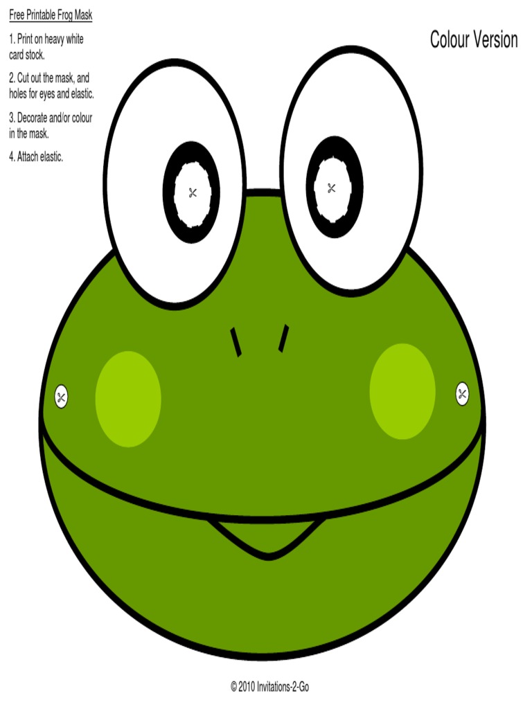 Printable Frog Mask