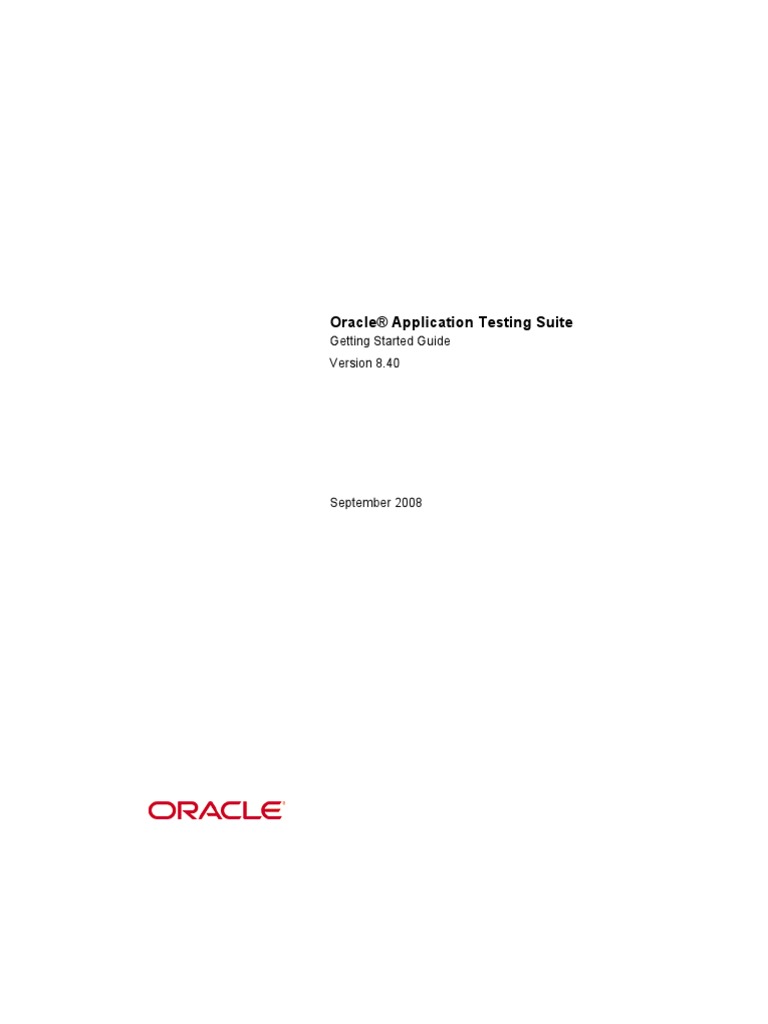 Oracle® Application Testing Suite: Getting Started Guide | PDF