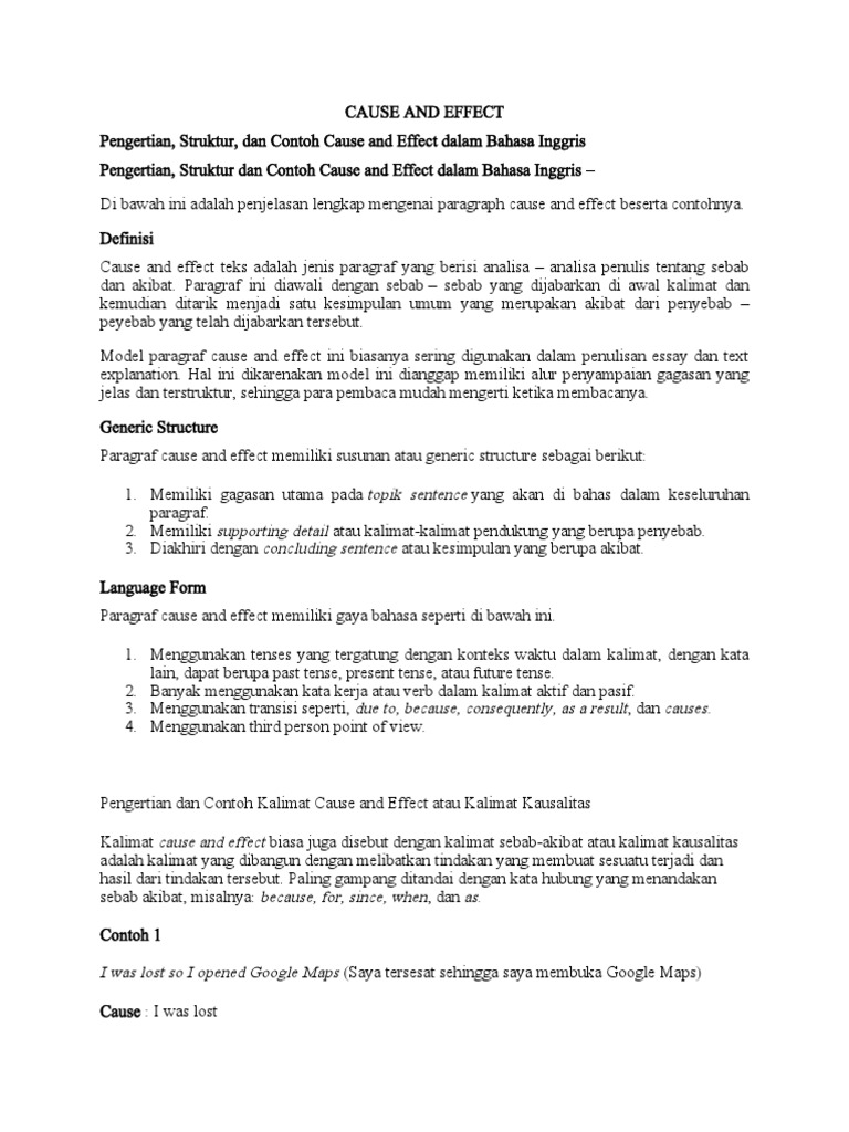 Materi Cause and Effect | PDF