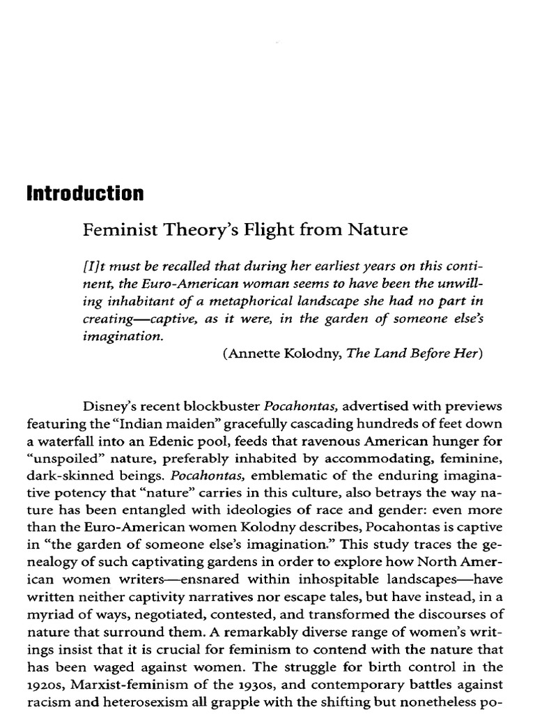 Feminist Theory's Flight From Nature | PDF | Ecofeminism | Feminist Theory