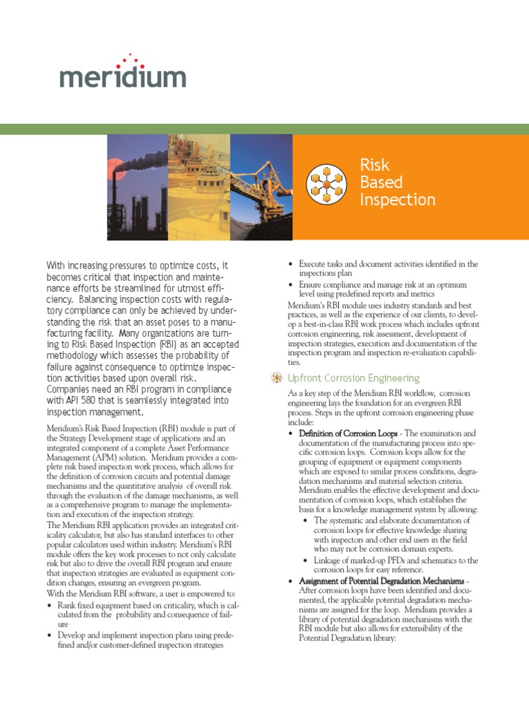 Risk Based Inspection: Upfront Corrosion Engineering | PDF | Risk ...