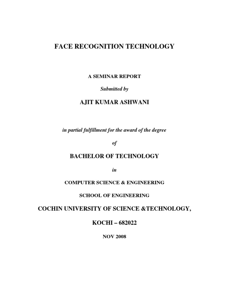 Face Recognition Technology | PDF