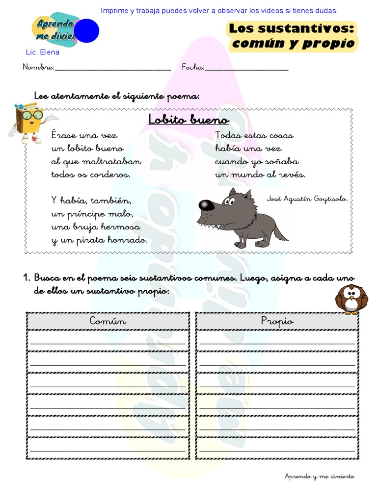 Sustantivo Propio y Común 2 | Descargar gratis PDF | Idiomas