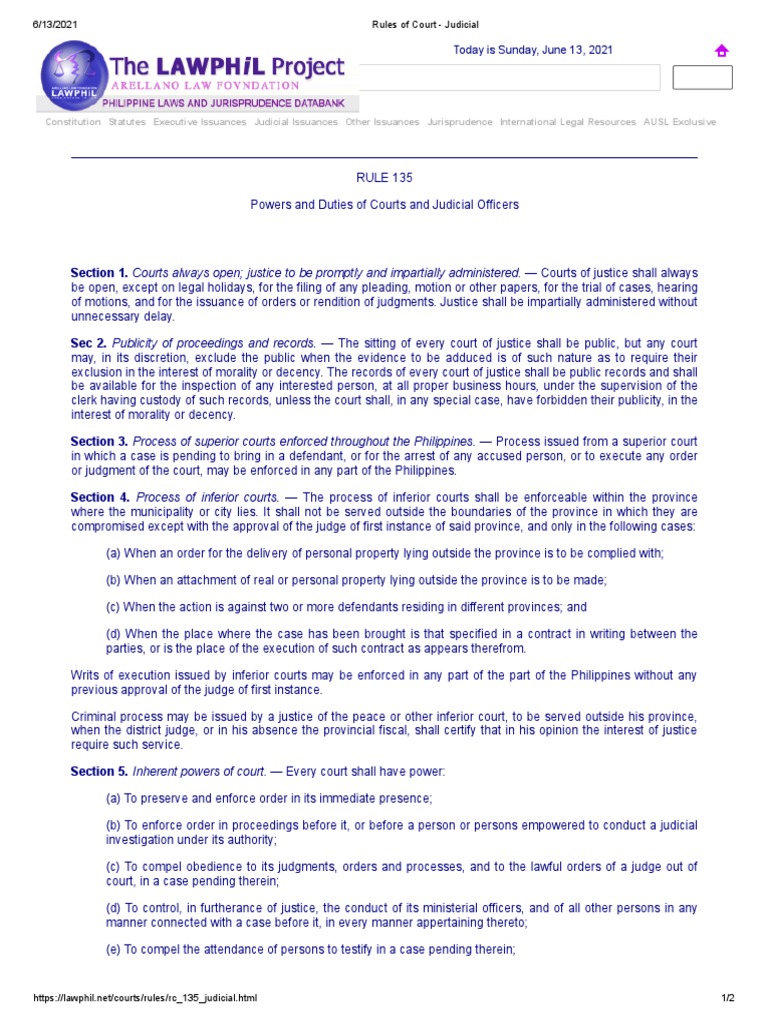 Judicial Powers and Duties Overview | PDF | Judge | Law Clerk