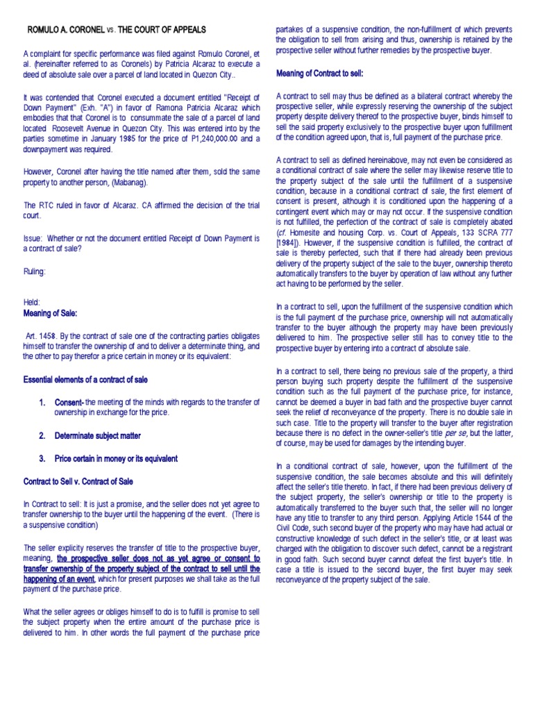 Digest | PDF | Sales | Conveyancing