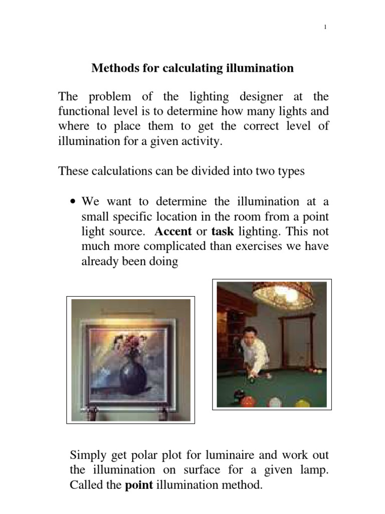 Methods For Calculating Illumination | PDF | Lighting | Electromagnetic ...