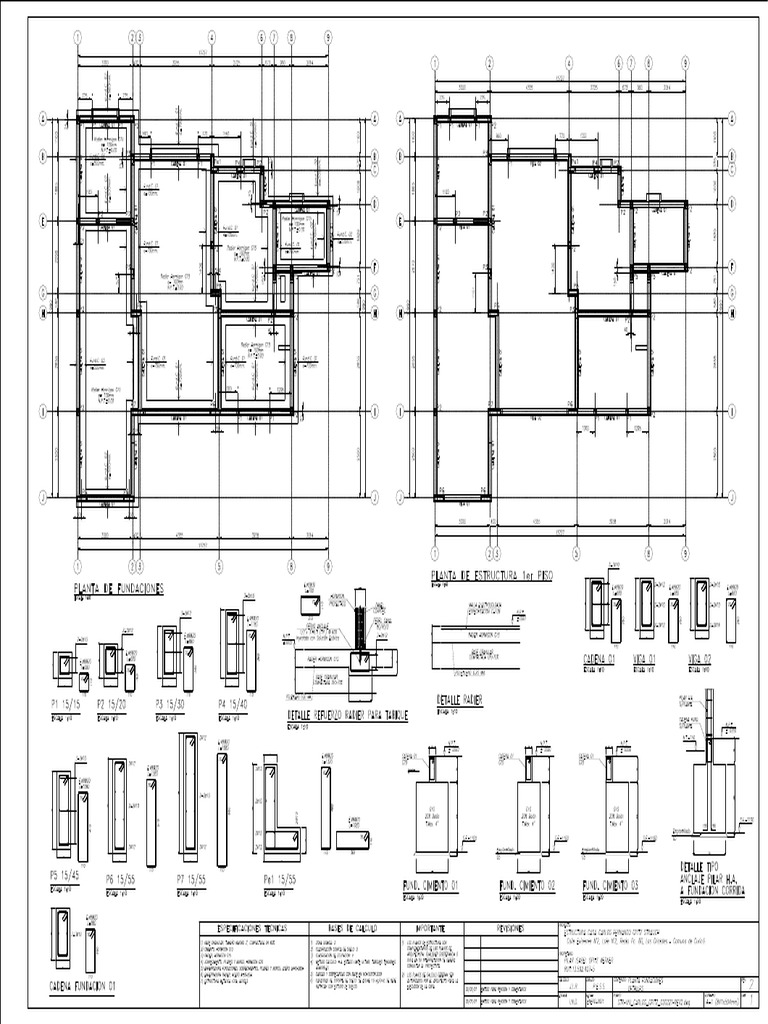 Planos de Estructuras ING Casa Opitz - REV2-LAMINA 1 | PDF