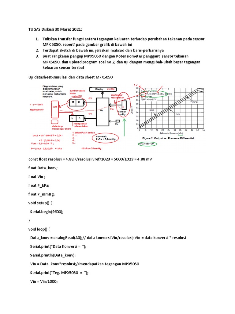Simulasi Data Sheet Sensor Tekanan MPX5050 | PDF