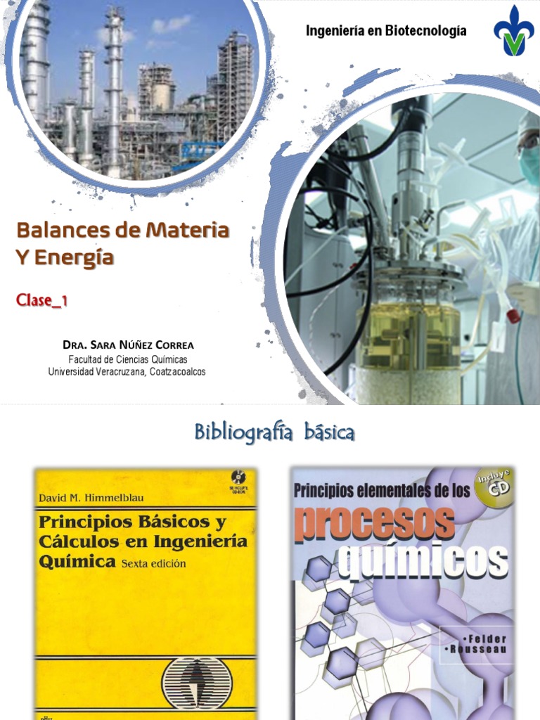 Análisis de balances de materia y energía en procesos de ingeniería biotecnológica | PDF ...