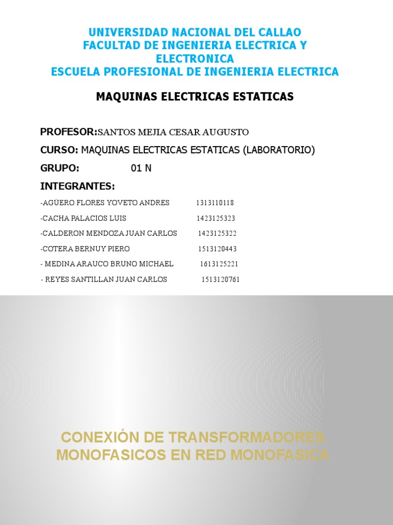 Conexión de Transformadores Monofasicos en Red Monofasica | PDF ...