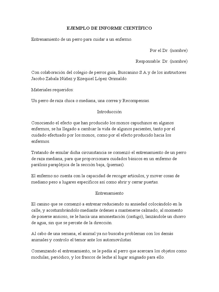 Ejemplo de Informe Cientifico | PDF | Science | Ciencia y Tecnología