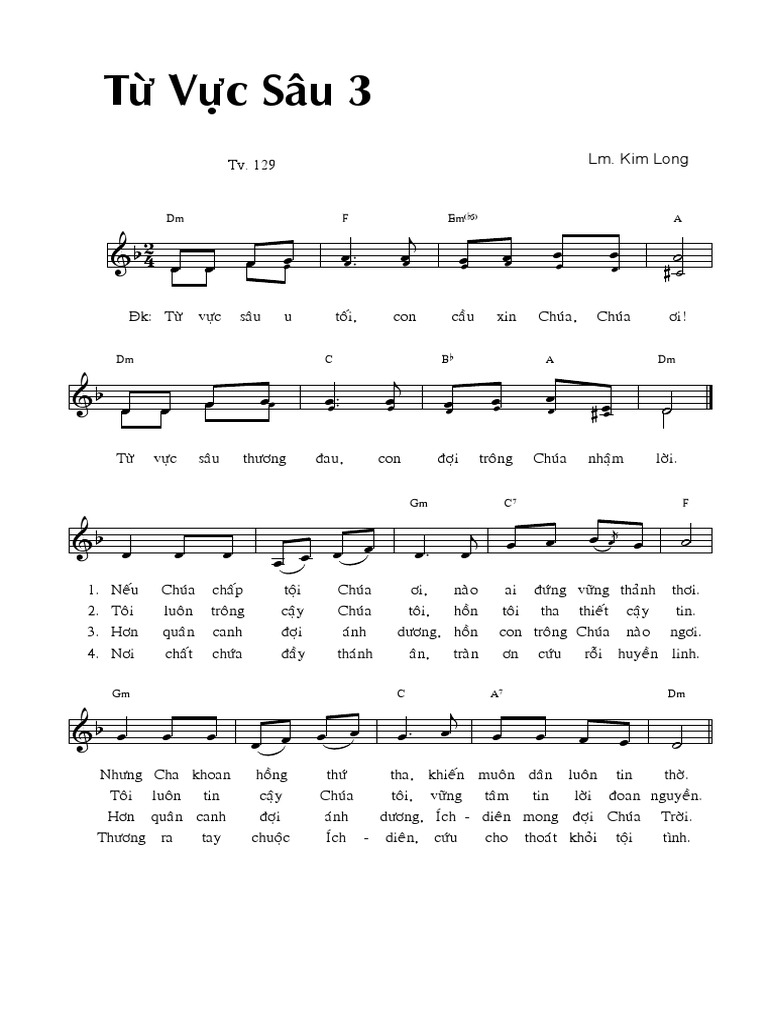 Tu Vuc Sau Music Sheet | PDF
