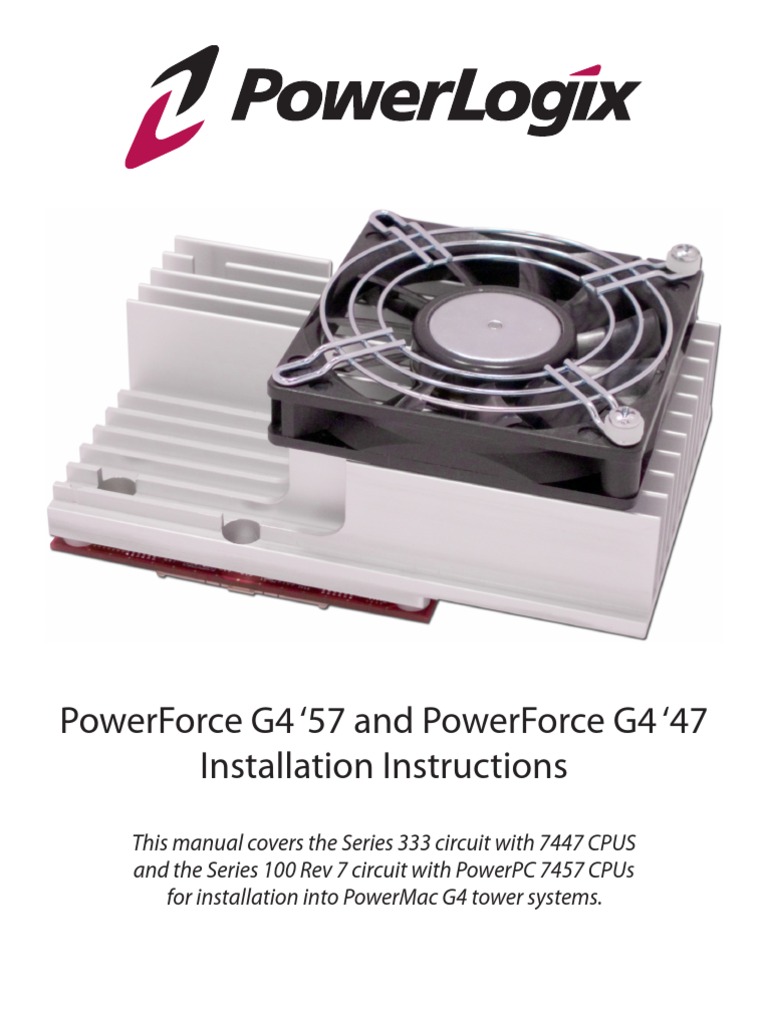 PowerLogix PowerForce G4 Instruction Manual | PDF | Booting | Computer ...