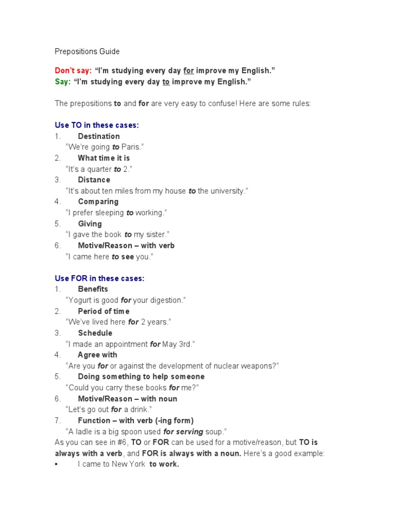 Prepositions Guide | PDF | Preposition And Postposition | Verb