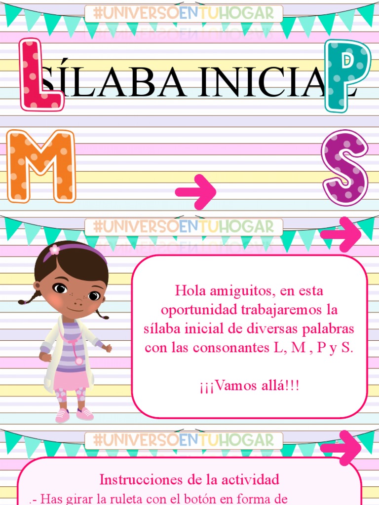 84.- UniversoEnTuHogar - Sílaba Inicial L - M - P - S | PDF | Lingüística