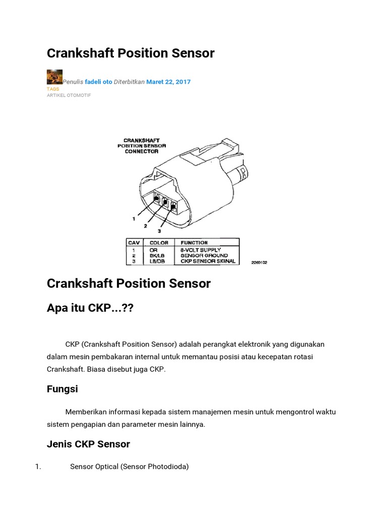 Crankshaft Position Sensor | PDF
