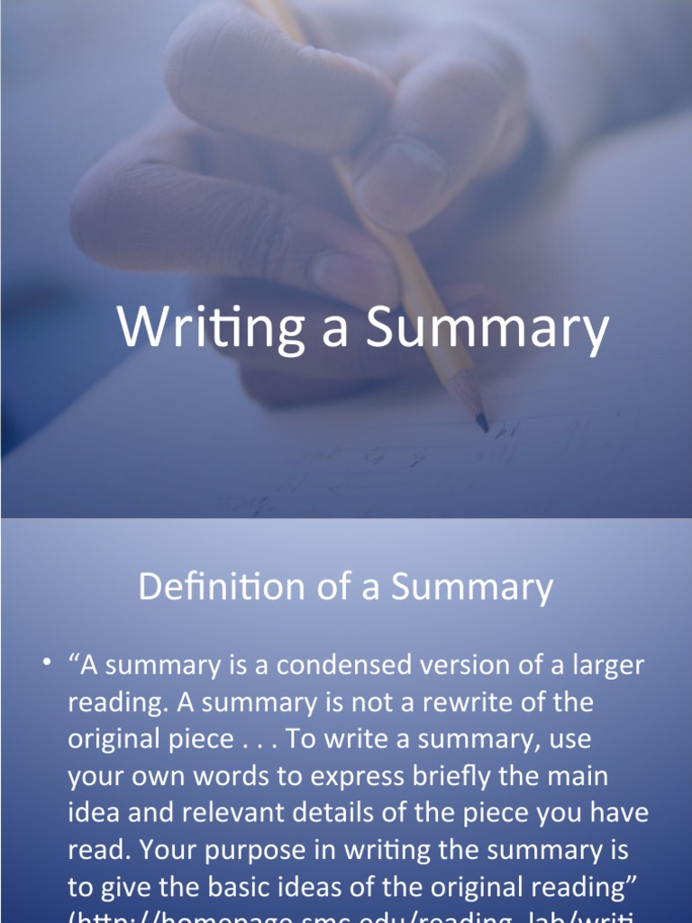 Writing A Summary | Download Free PDF | Paragraph | Essays